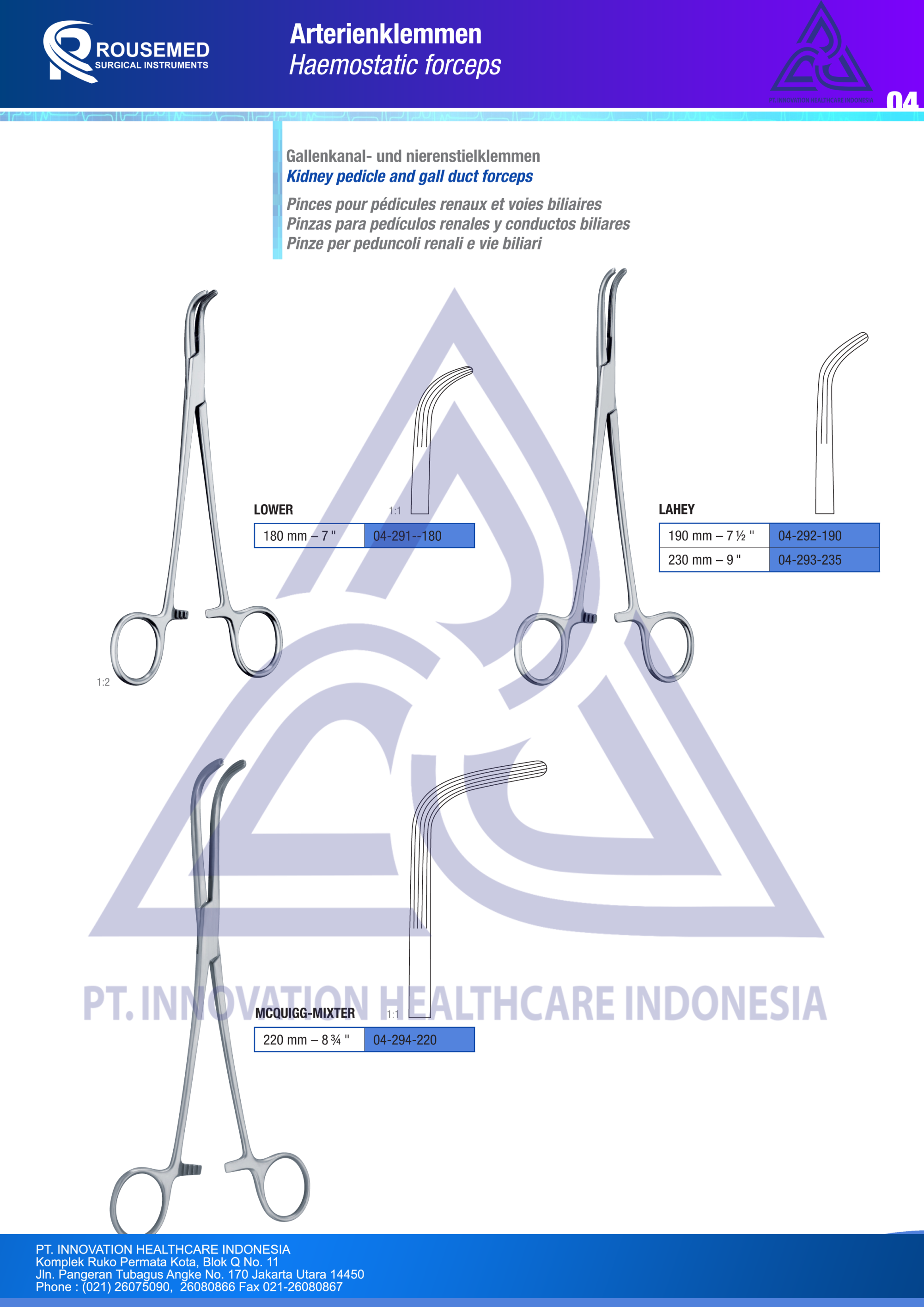 Kidney pedicle and gall duct forceps - www.innovationindo.com