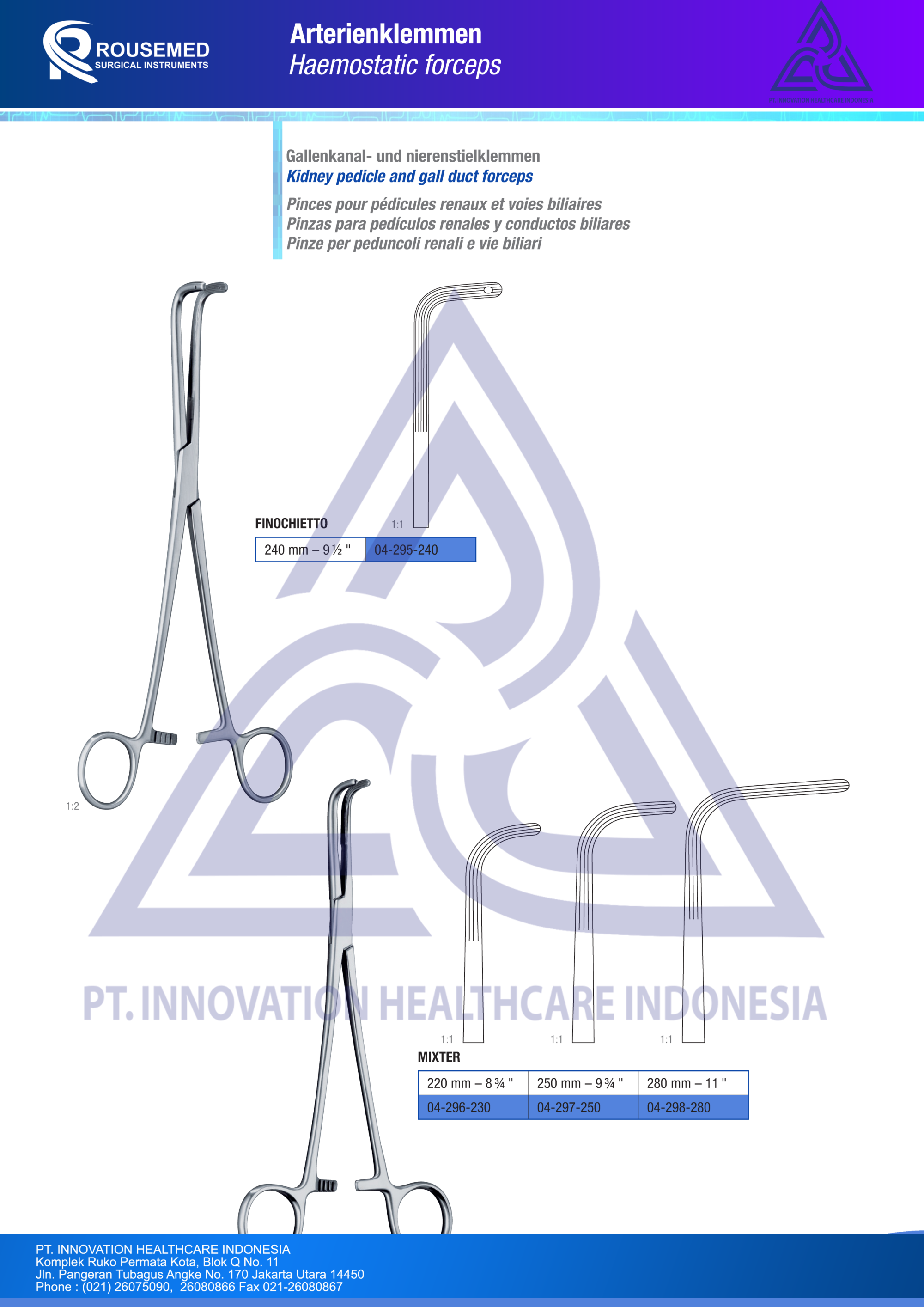 Kidney pedicle and gall duct forceps - www.innovationindo.com