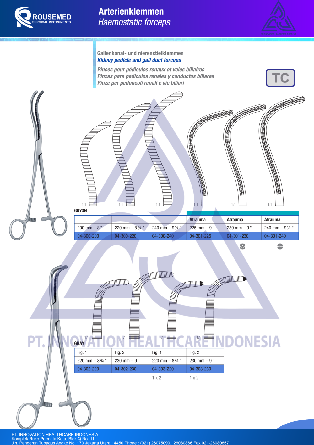 Kidney pedicle and gall duct forceps - www.innovationindo.com